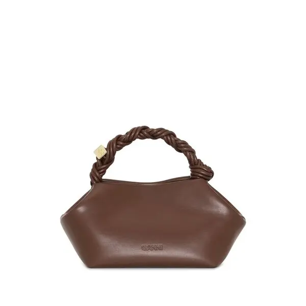 GANNI Recycled Leather Satchel Bag - Brown