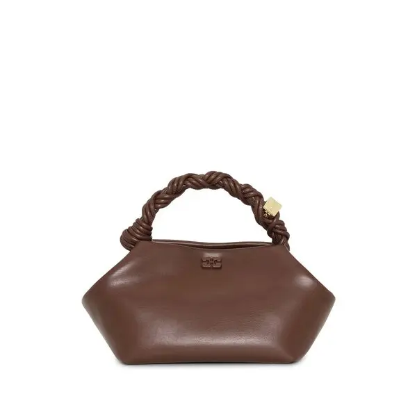 GANNI Recycled Leather Satchel Bag - Brown