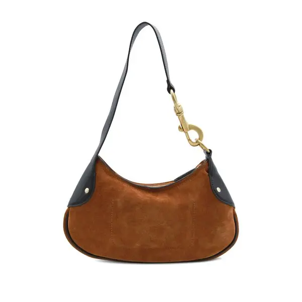 Mulberry Suede Shoulder Bag With Gold-tone Hardware - Brown