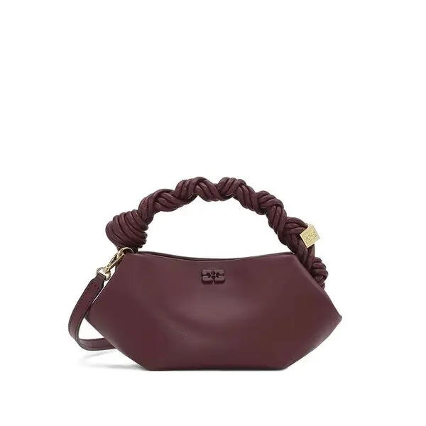 GANNI Satchel With Braided Top Handle - Red