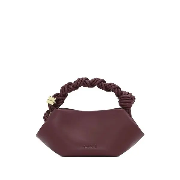 GANNI Satchel With Braided Top Handle - Red