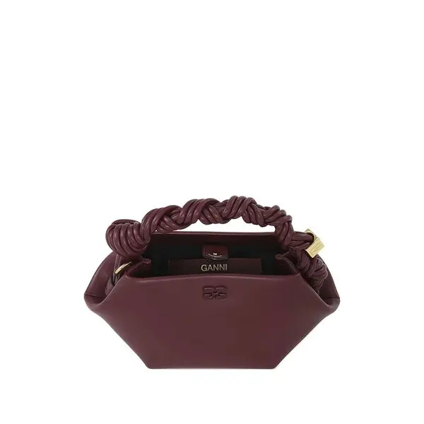 GANNI Satchel With Braided Top Handle - Red