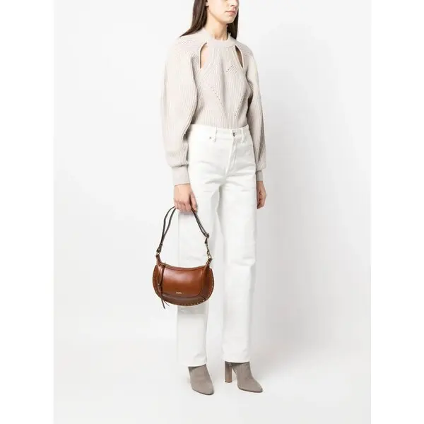 Isabel Marant Étoile Cognac Leather Shoulder Bag With Gold-tone Hardware
