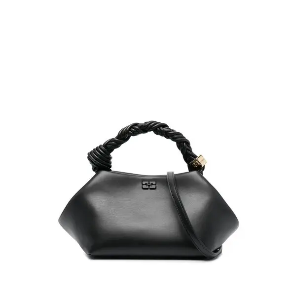 GANNI Leather Top Handle Bag - Black