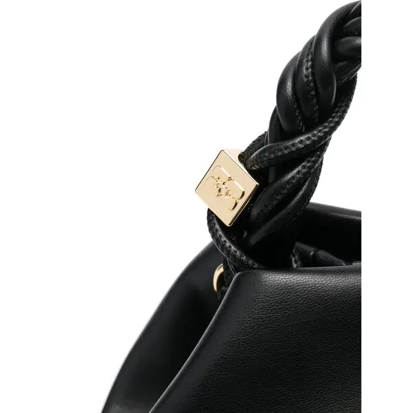 GANNI Leather Top Handle Bag - Black