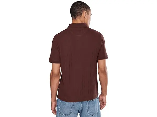 Vince Drop Needle Stripe Short Sleeve Polo Clothing Deep Satin