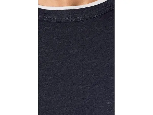 Vince Fine Slub Double Layer Short Sleeve Crew T Shirt Coastal/smock White