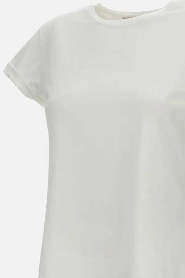 GOLDEN GOOSE Slim Fit T-shirt In Washed Cotton - Bianco