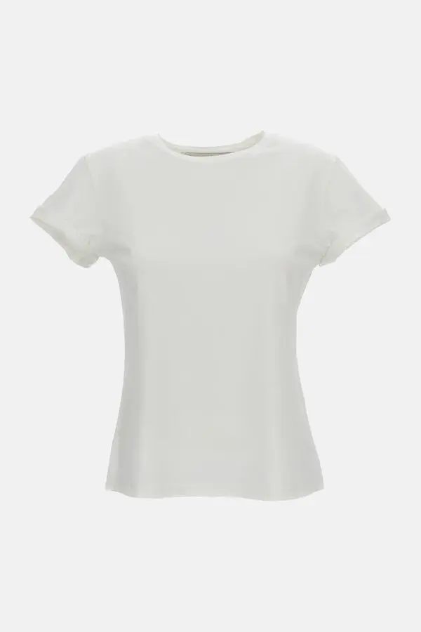 GOLDEN GOOSE Slim Fit T-shirt In Washed Cotton - White