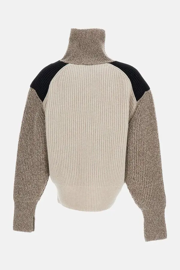 Stella McCartney Color-block Turtleneck Wool Sweater