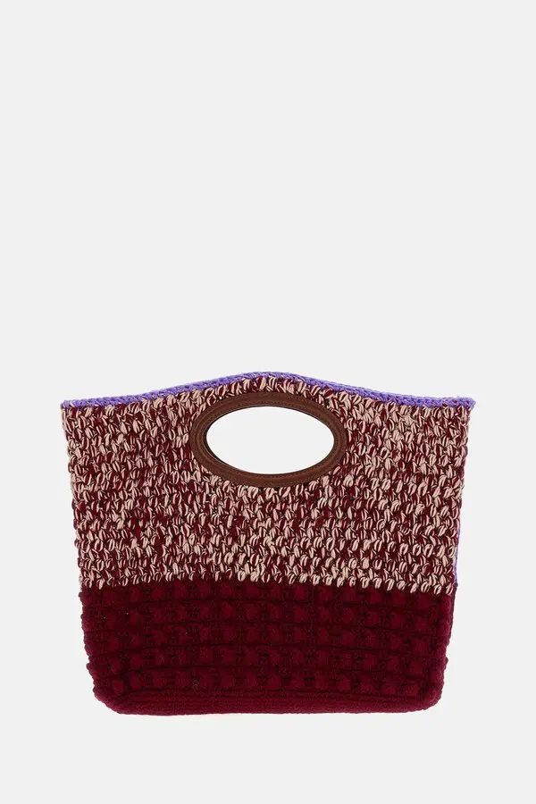 Marni Knotted Wool Knit Clutch - Rosso
