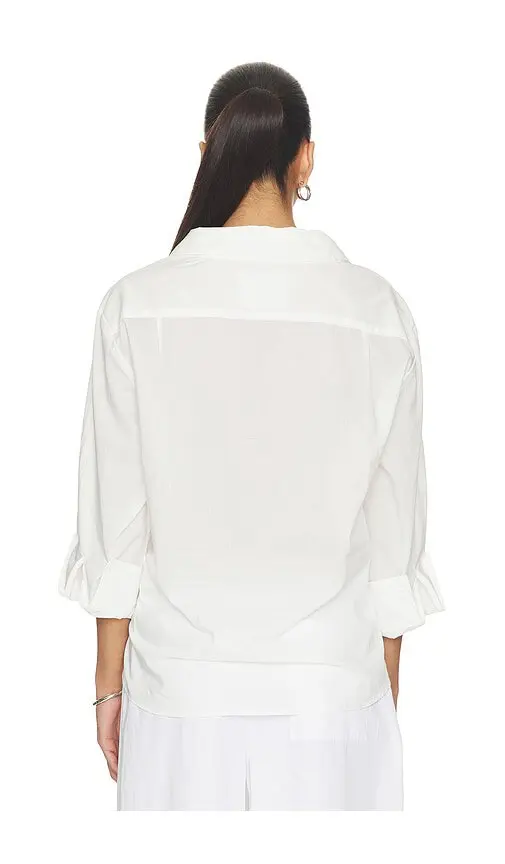 CISSA Asymmetrical Button-up Overshirt - White