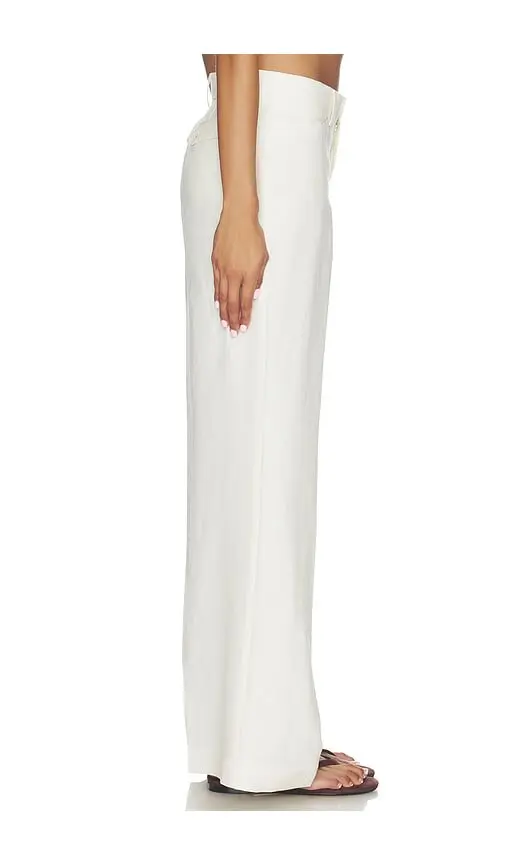 Closed Flared Linen Blend Pants - Ivory