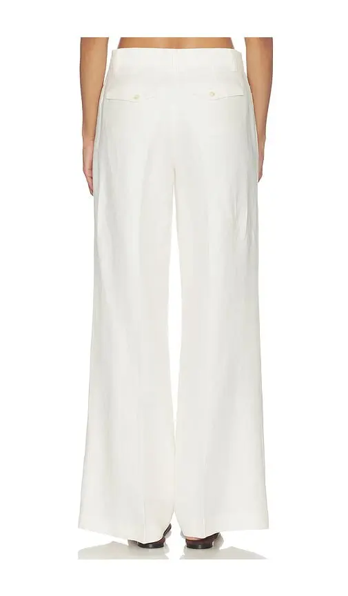 Closed Flared Linen Blend Pants - Ivory
