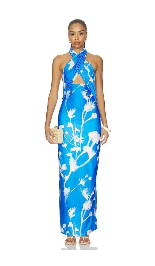 ESPECIA Kim Neel Long Dress - Blue