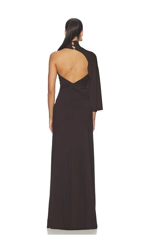 DIANA MILKANOVA STUDIO One Shoulder Maxi Dress - Brown