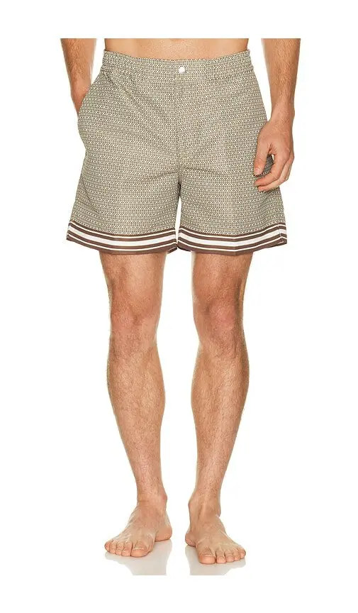 CHE Lucena Printed Swim Shorts - Brown
