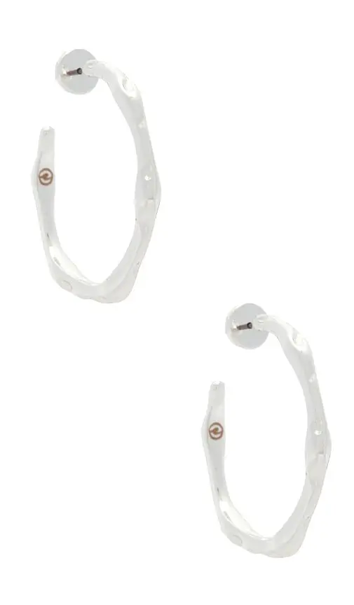 Ettika Classical Wave Hoop Earrings - Metallic Silver