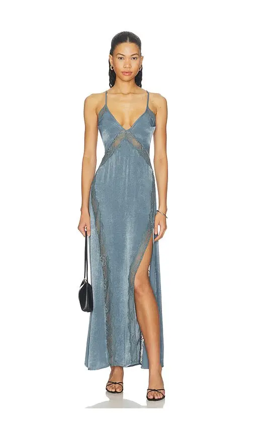 Free People X Intimately Some Kind Of Love Maxi Slip Dress - Slate