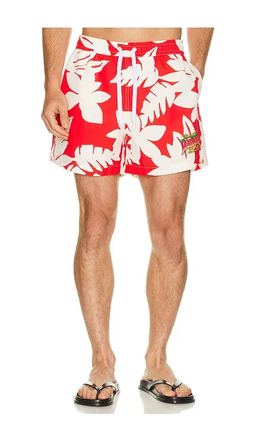 DUVIN DESIGN X Jimmy Buffett Margaritaville Beach Club Swim Short - Red