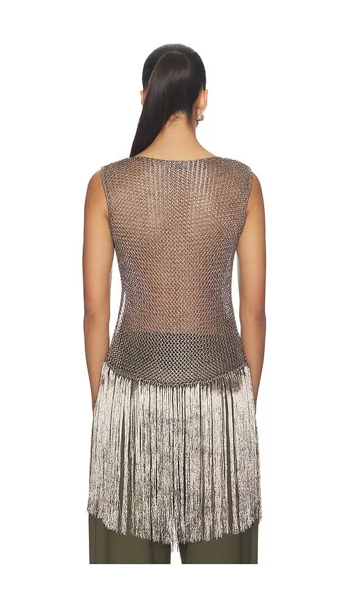 Lapointe Asymmetric Top With Fringe Hem
