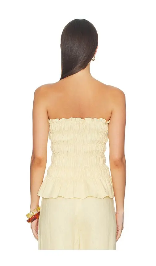 Faithfull The Brand Tiera Smocked Bodice Top - Cream