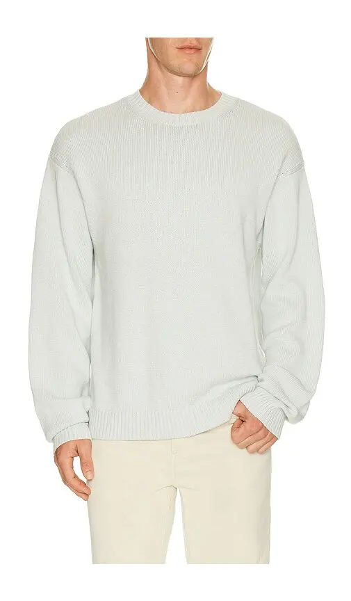 FRAME Cotton Silk Crewneck Sweater - Blue