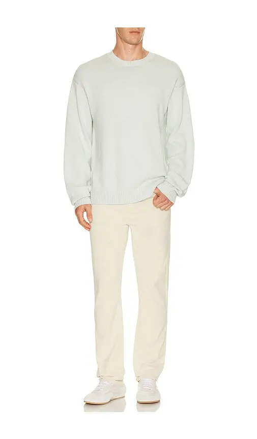 FRAME Cotton Silk Crewneck Sweater - Blue