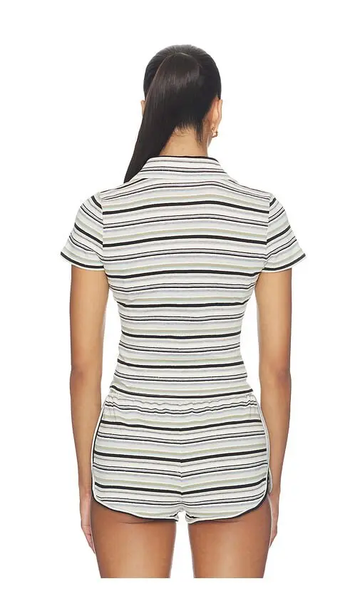 LOVERS AND FRIENDS Striped Terrycloth Top
