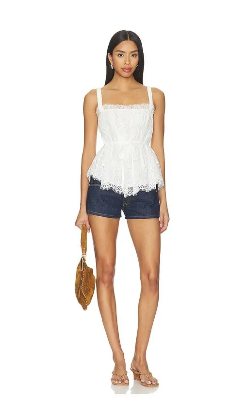 Tularosa Leanna Lace Peplum Top