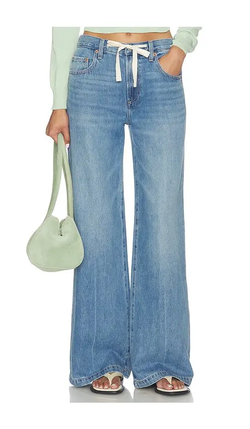 PISTOLA Jadyn Low Slung Palazzo Jeans With Drawcord - Blue
