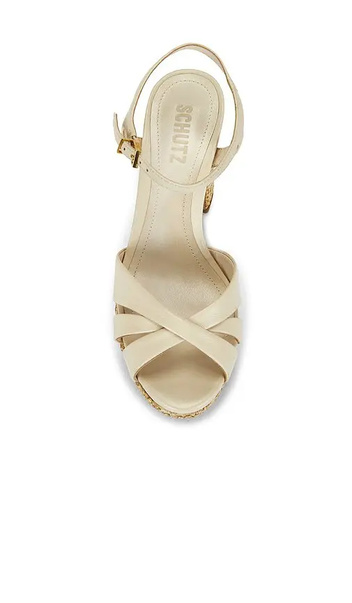 Schutz Keefa Raffia Platform Sandal - Beige