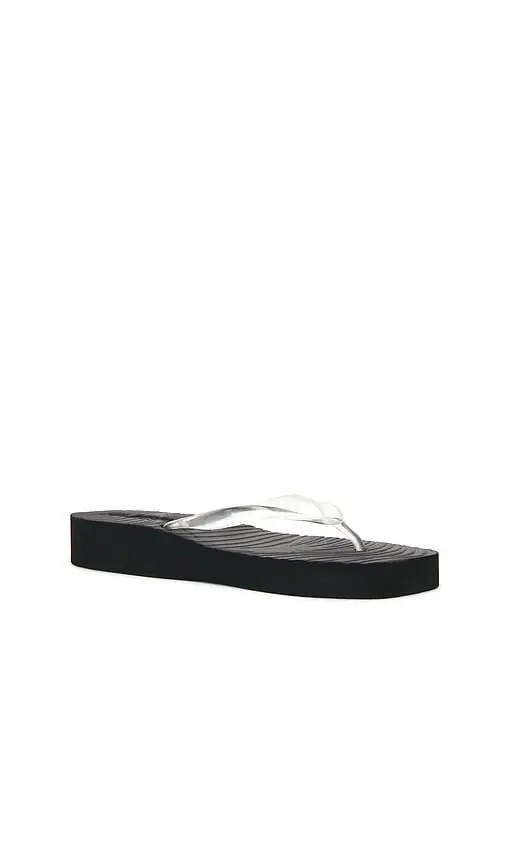 VELOUR Tapered Platform Flip Flop - Black