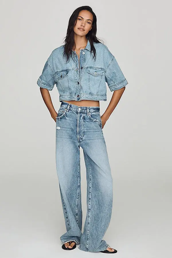 PILCRO Cotton Crop Trucker Jacket