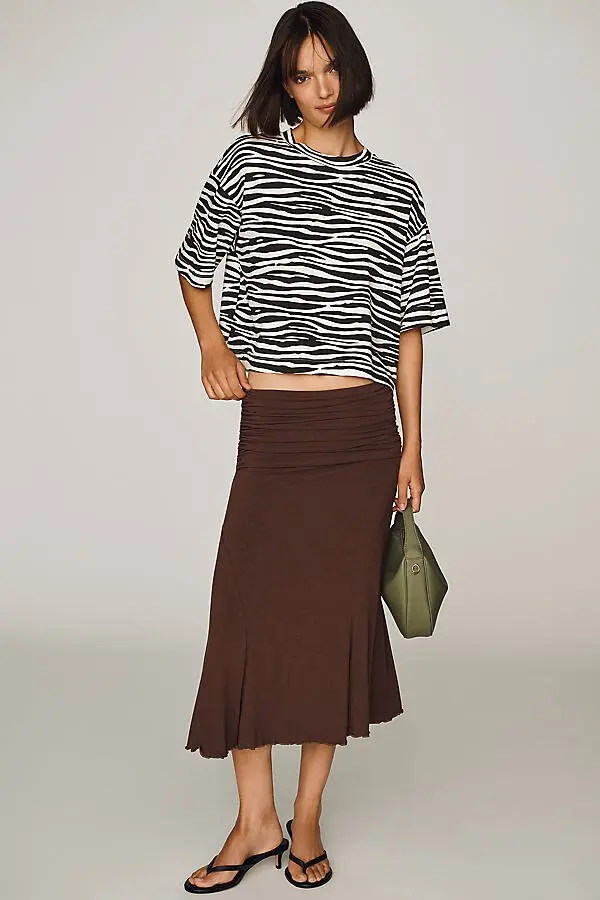 PISTOLA Mae Crop T-shirt With Back Detail - Zebra