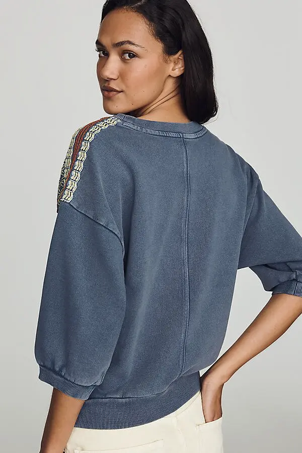 PILCRO Niki Bubble Craft Sweatshirt