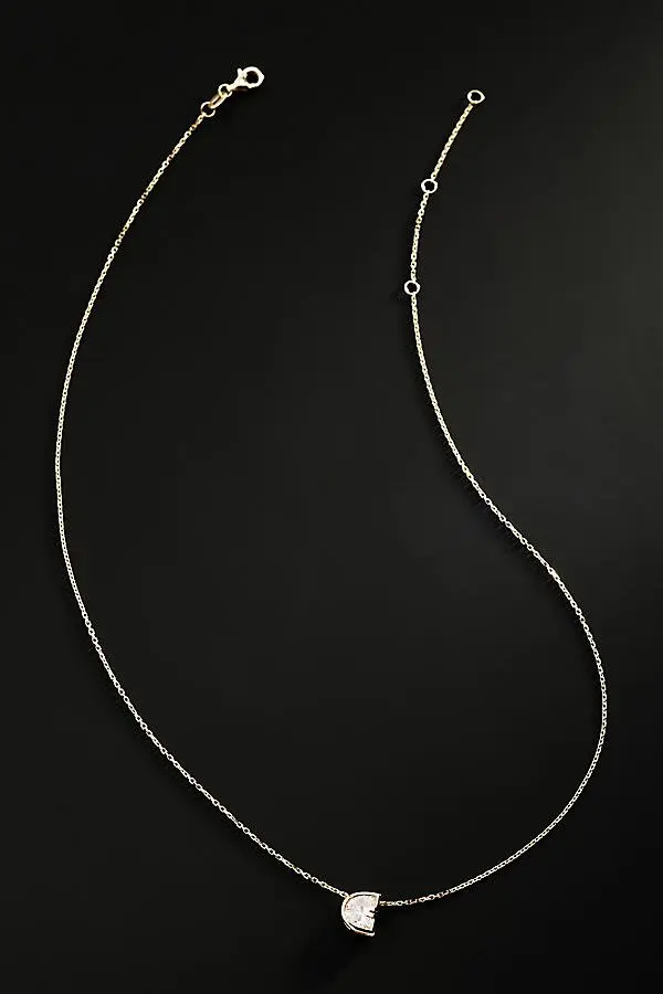 ORIANNE Lab-grown Diamond Initial Bezel Necklace - C