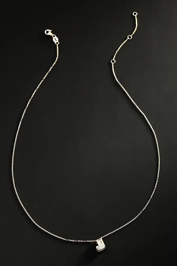 ORIANNE Lab-grown Diamond Initial Bezel Necklace - J
