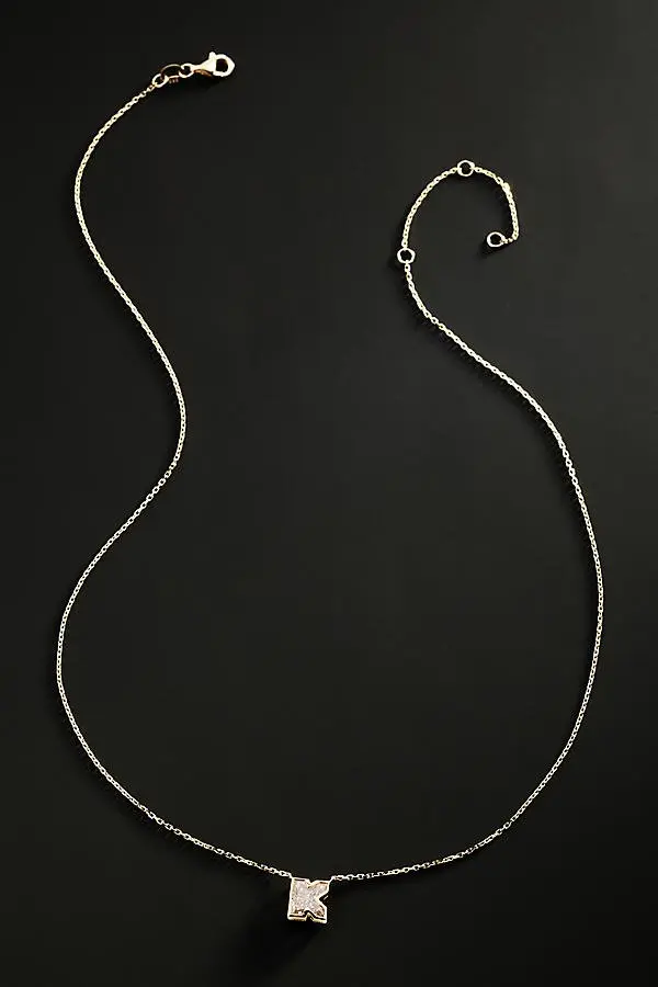 ORIANNE Lab-grown Diamond Initial Bezel Necklace - K