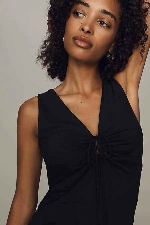 NATION LOS ANGELES Gracie Cotton Tie-front Top - Black