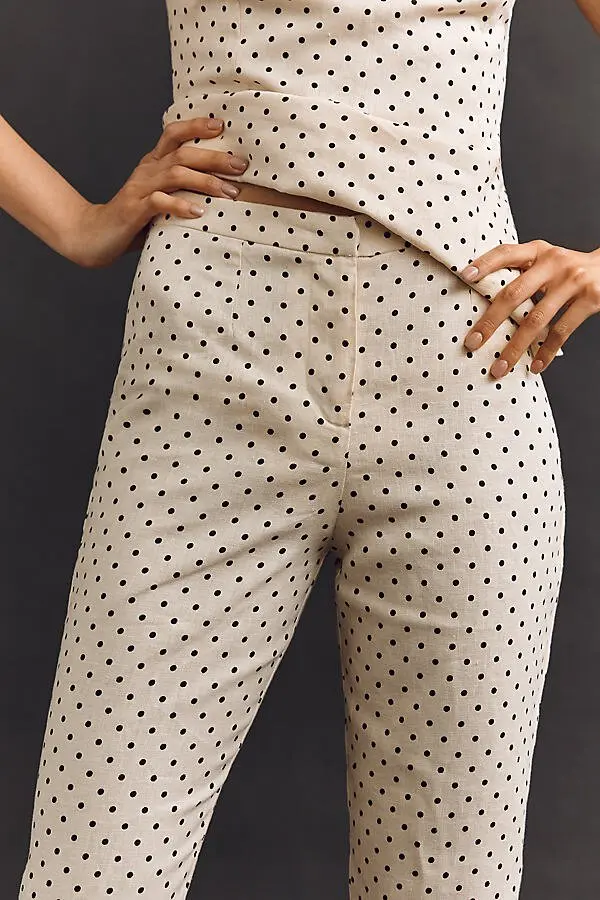 Faithfull The Brand Iria Linen Capri Pants With Polka Dot Print
