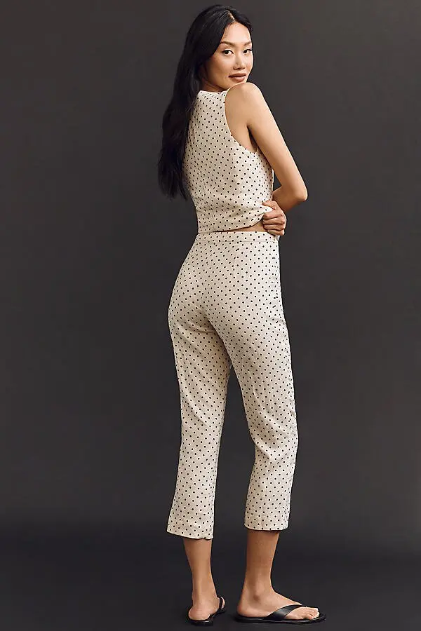 Faithfull The Brand Iria Linen Capri Pants With Polka Dot Print