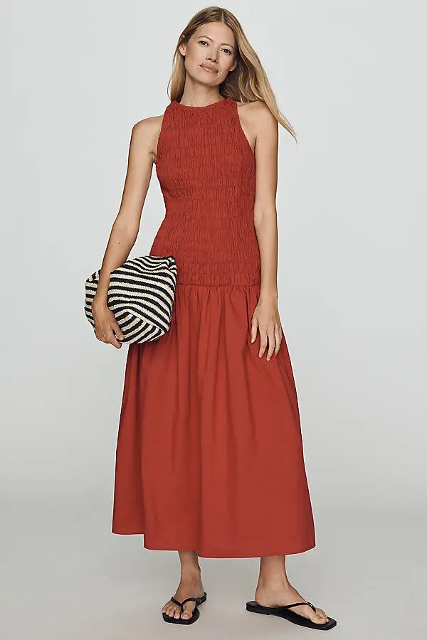 Faithfull The Brand Sanchia Midi Dress - Chilli