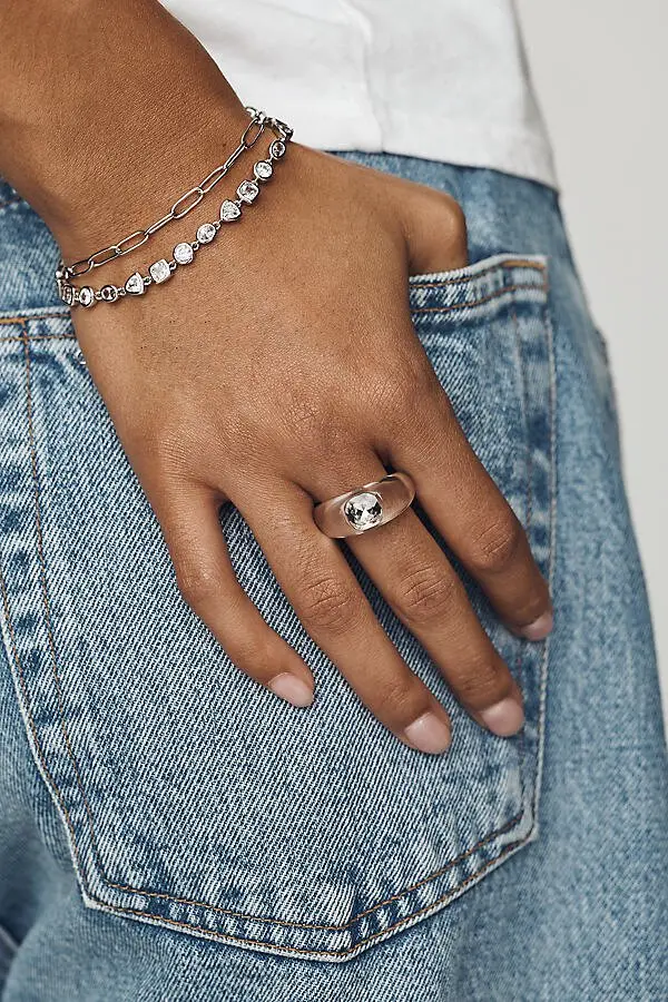 Anthropologie Gemstone Resin Cocktail Ring - Clear