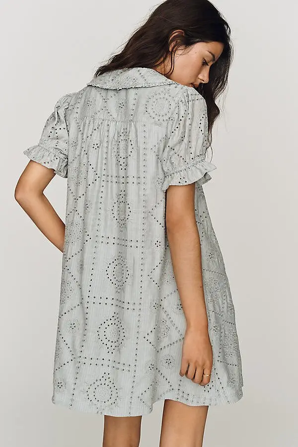 PILCRO Keira Eyelet Mini Dress