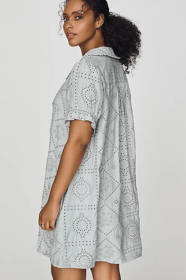 PILCRO Keira Eyelet Mini Dress