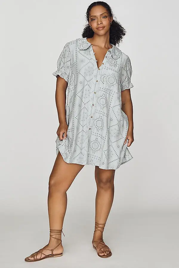 PILCRO Keira Eyelet Mini Dress
