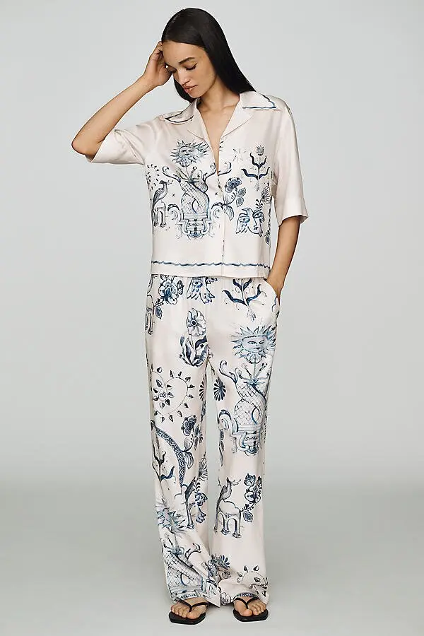 Scotch & Soda Prted Short-sleeve Camp Shirt Top