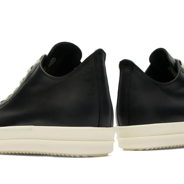 Rick Owens Leather Low Top Sneakers With Shark Tooth Outsole