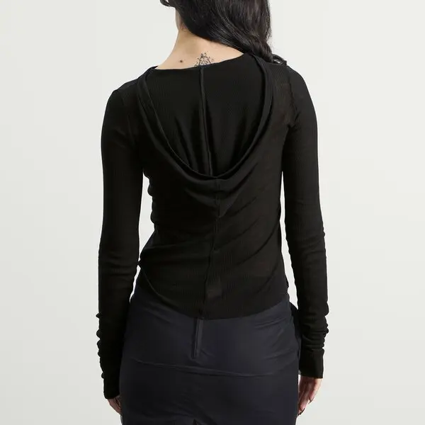 Rick Owens Long Sleeve Hooded Top